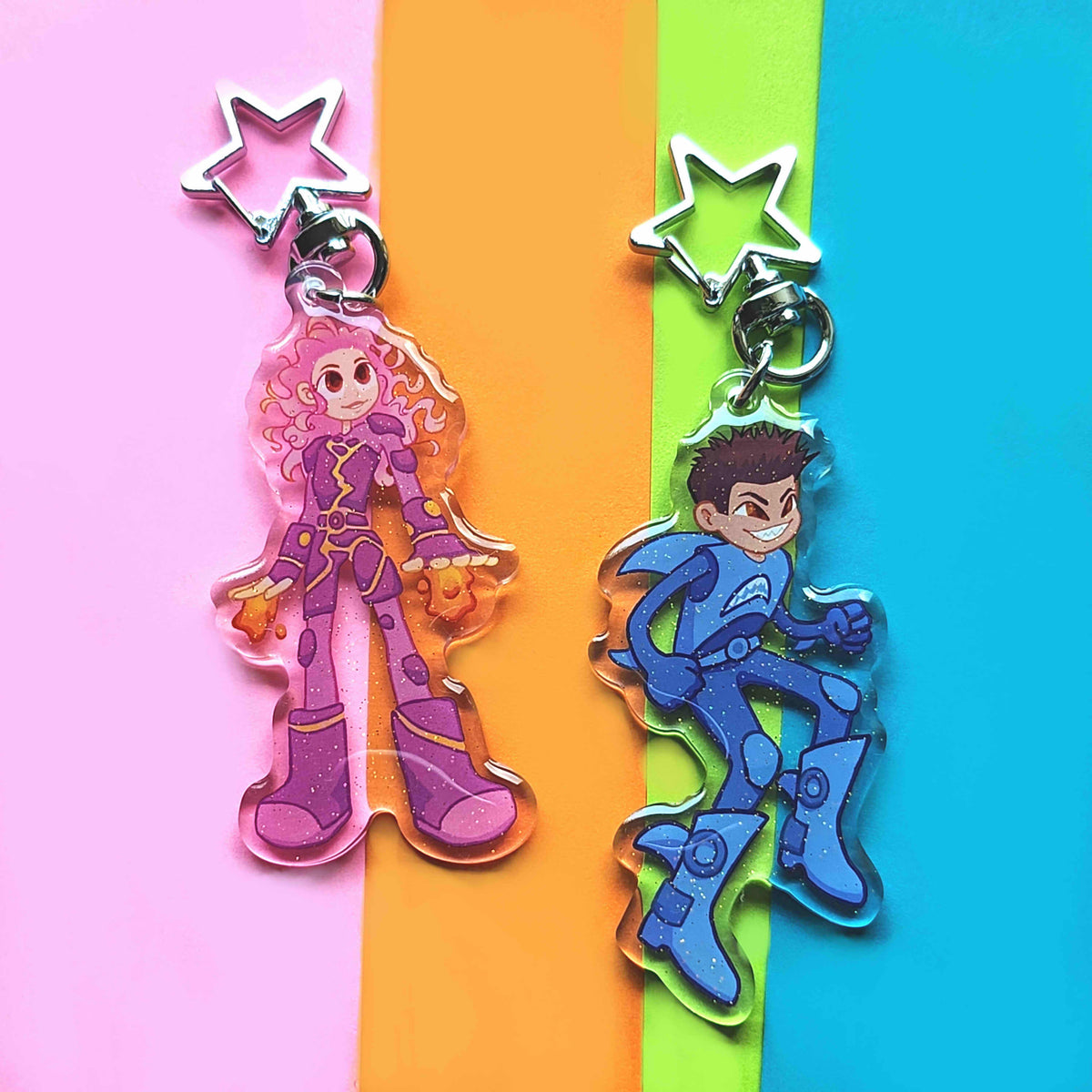 shark and lava keychains| Dizzy Leopard Shop