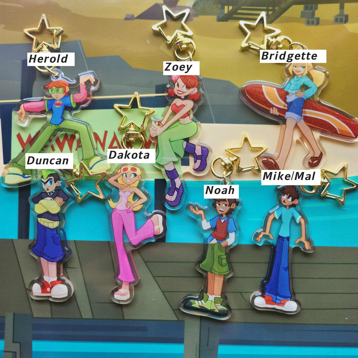 total drama keychains| Dizzy Leopard Shop